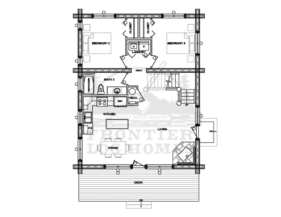 1500 sq ft and Under Cabin Kits by Frontier Log Homes